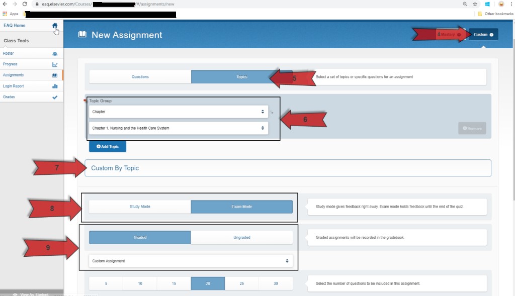 How do I create Custom Assignment on EAQ Classic? - Elsevier Adaptive Quizzing and Learning (EAQ ...